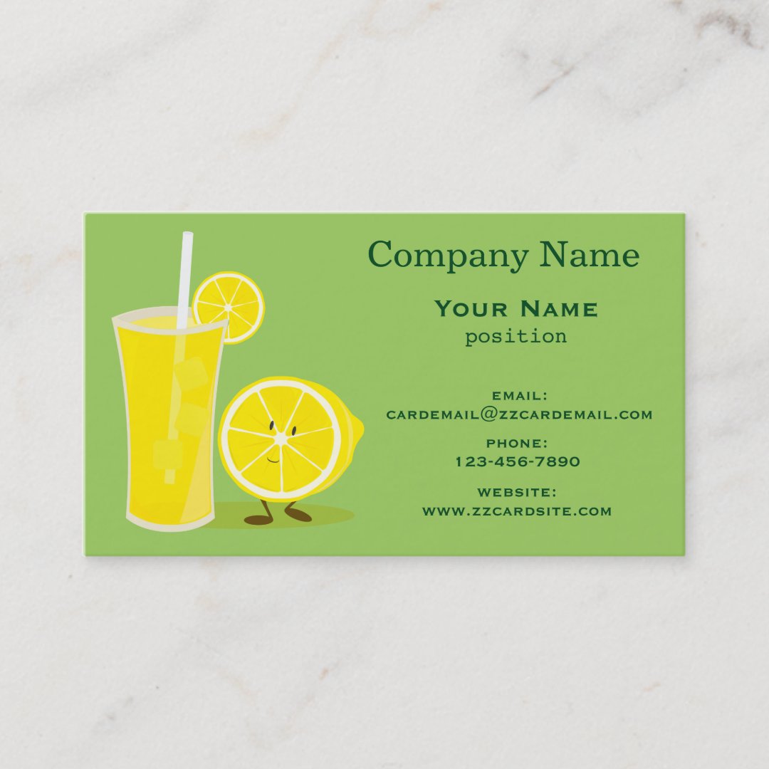 Lemon and Lemonade Business Card | Zazzle