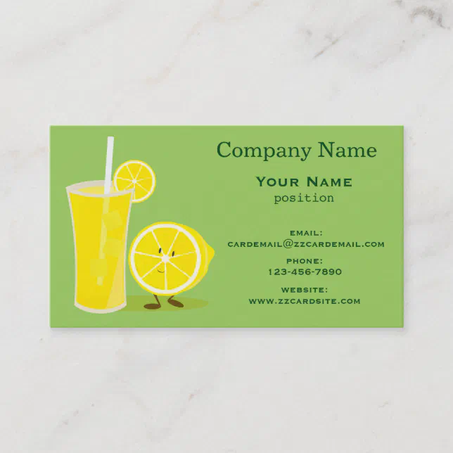 Lemon and Lemonade Business Card | Zazzle