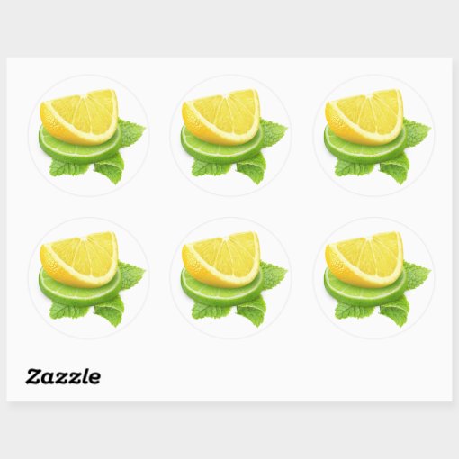Lemon and lime slices classic round sticker | Zazzle