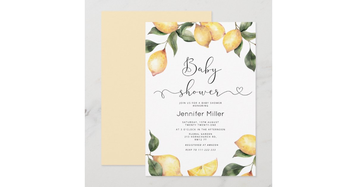Lemon baby shower invitation | Zazzle