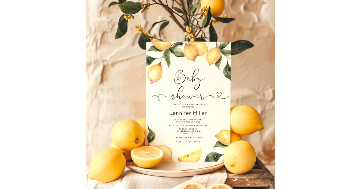 Lemon baby shower invitation | Zazzle