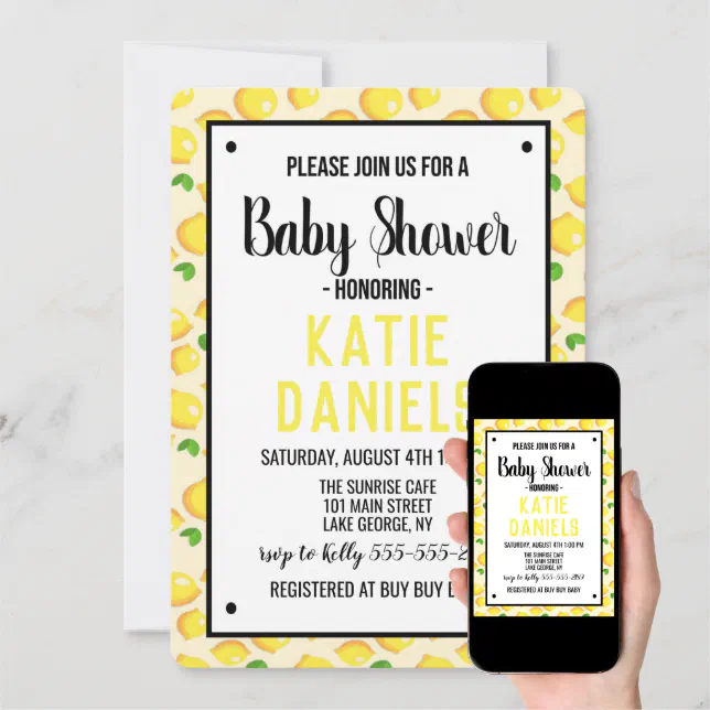 Lemon Baby Shower Invitation | Zazzle