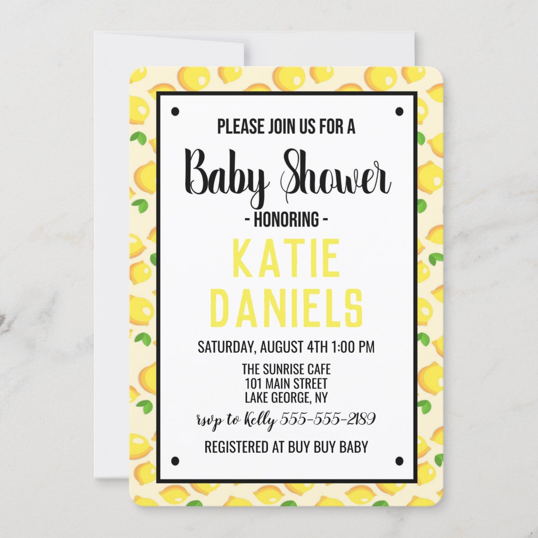 Lemon Baby Shower Invitation | Zazzle