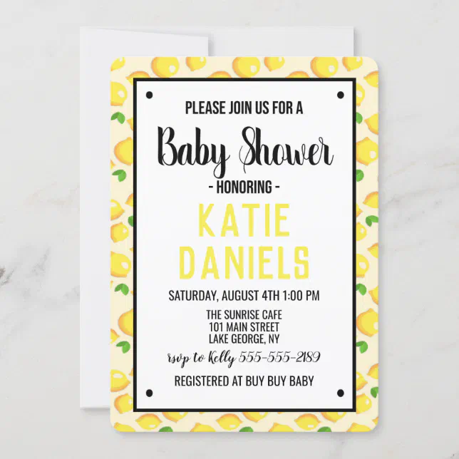 Lemon Baby Shower Invitation | Zazzle