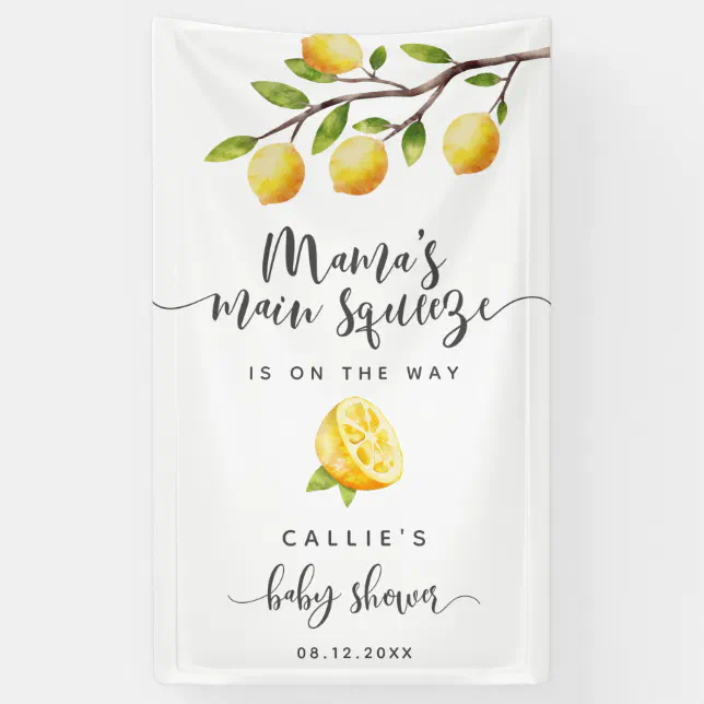 Lemon Baby Shower Main Squeeze Welcome Banner | Zazzle