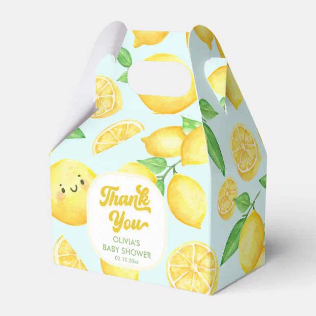Lemon Baby Shower Thank You Favor Boxes | Zazzle