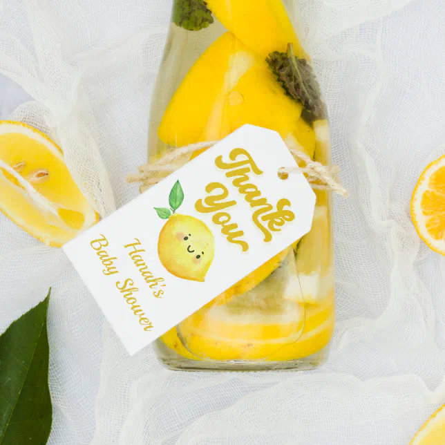 Lemon Baby Shower Thank You Favor Gift Tags | Zazzle
