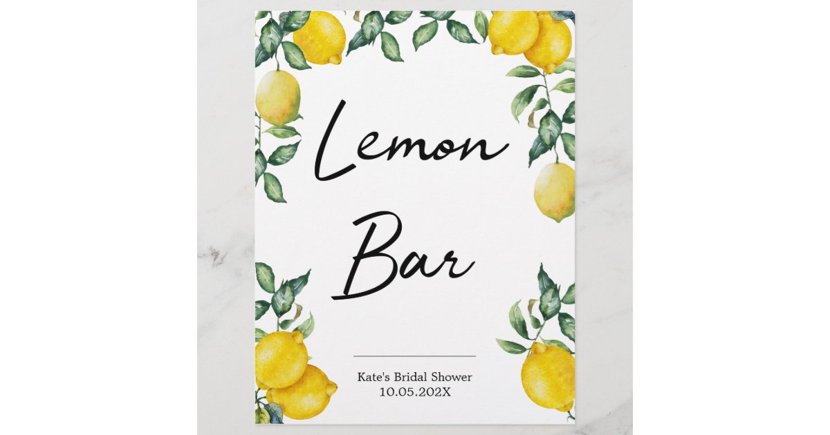 Lemon Bar lemons sign personalized | Zazzle