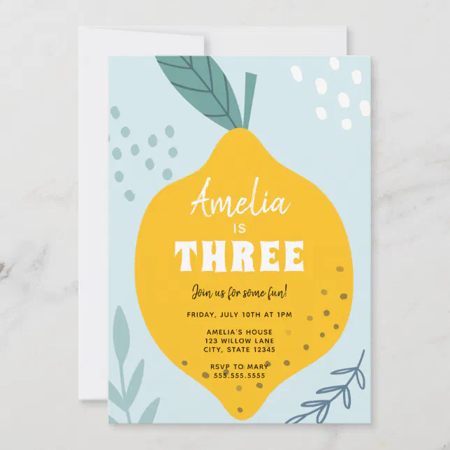 Lemon birthday invitation | Zazzle