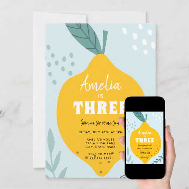 Lemon birthday invitation | Zazzle