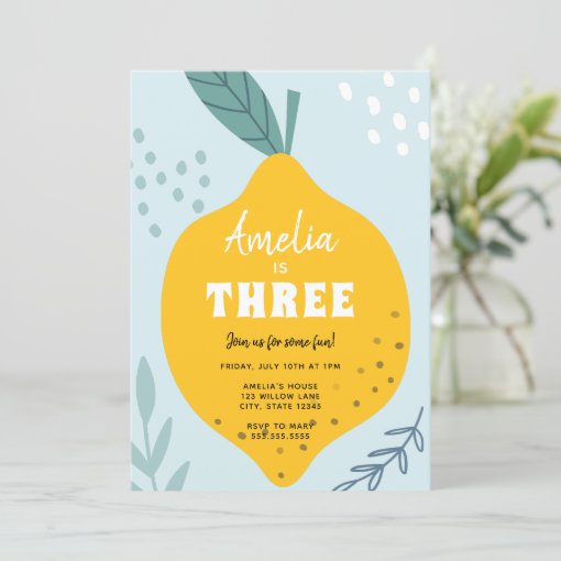Lemon birthday invitation | Zazzle