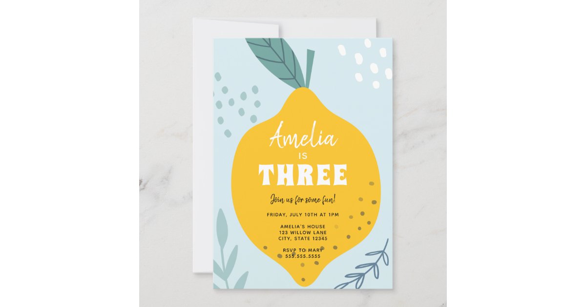 Lemon birthday invitation | Zazzle