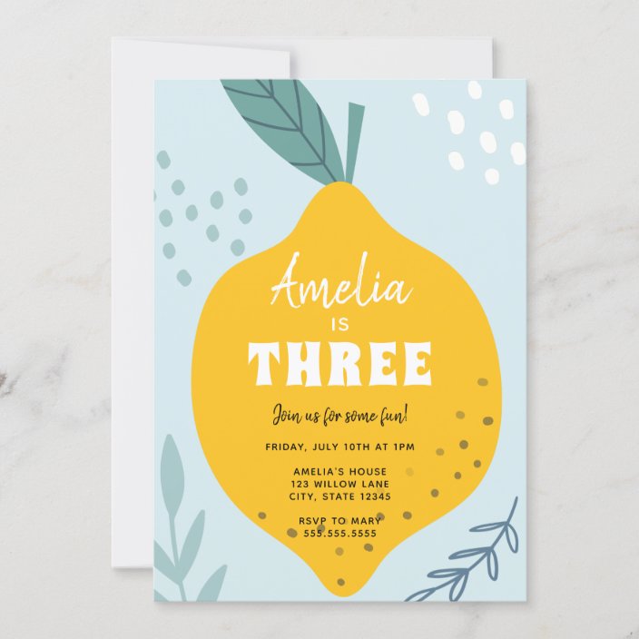 Lemon birthday invitation | Zazzle.com