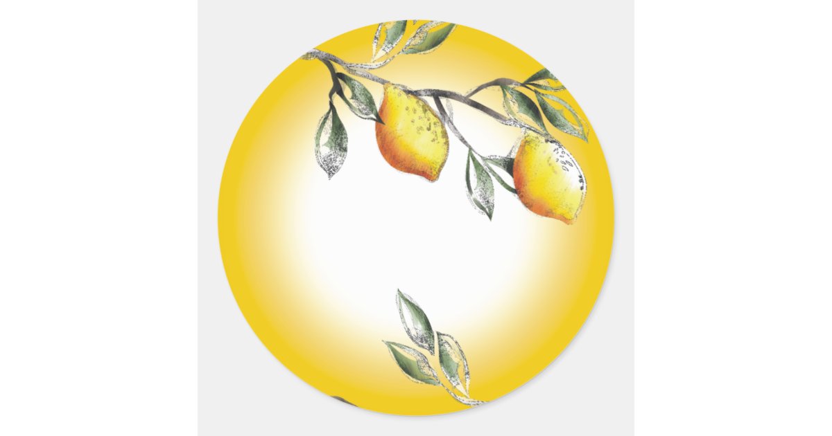 Lemon branch baking cooking kitchen gift sticker | Zazzle