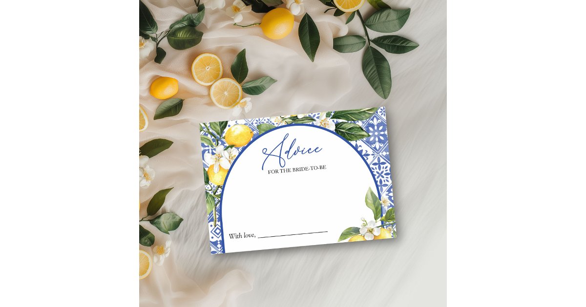 Lemon Bridal Shower Advice for the Bride Card | Zazzle