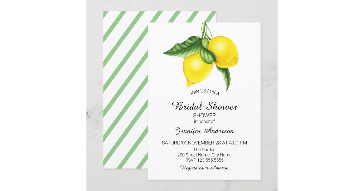 Lemon Bridal Shower Invitation | Zazzle