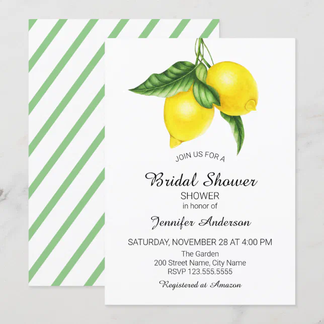 Lemon Bridal Shower Invitation | Zazzle