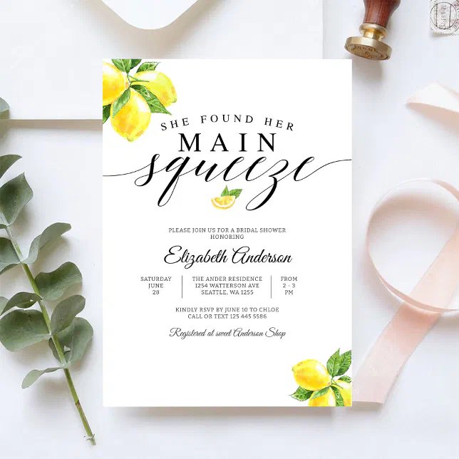 Lemon Bridal Shower Invitation | Zazzle