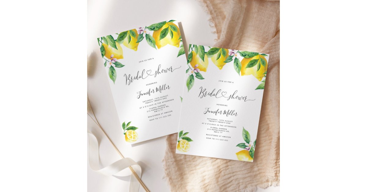 Lemon Bridal Shower Invitation | Zazzle