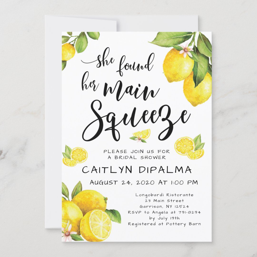 Lemon Bridal Shower Invitation | Zazzle