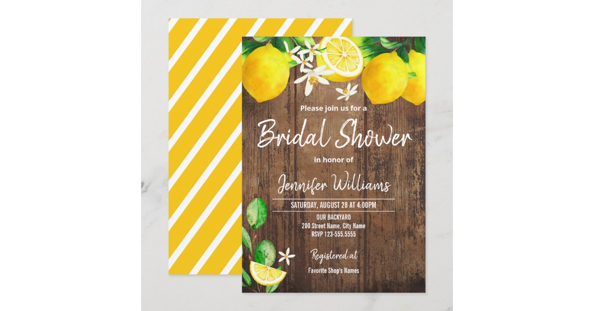 Lemon Bridal Shower Invitation | Zazzle
