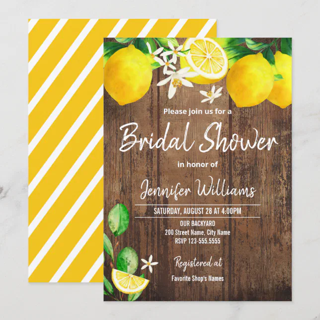 Lemon Bridal Shower Invitation | Zazzle