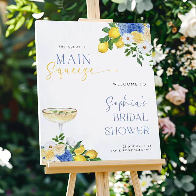 Lemon Bridal Shower Welcome Sign Template She Foun | Zazzle