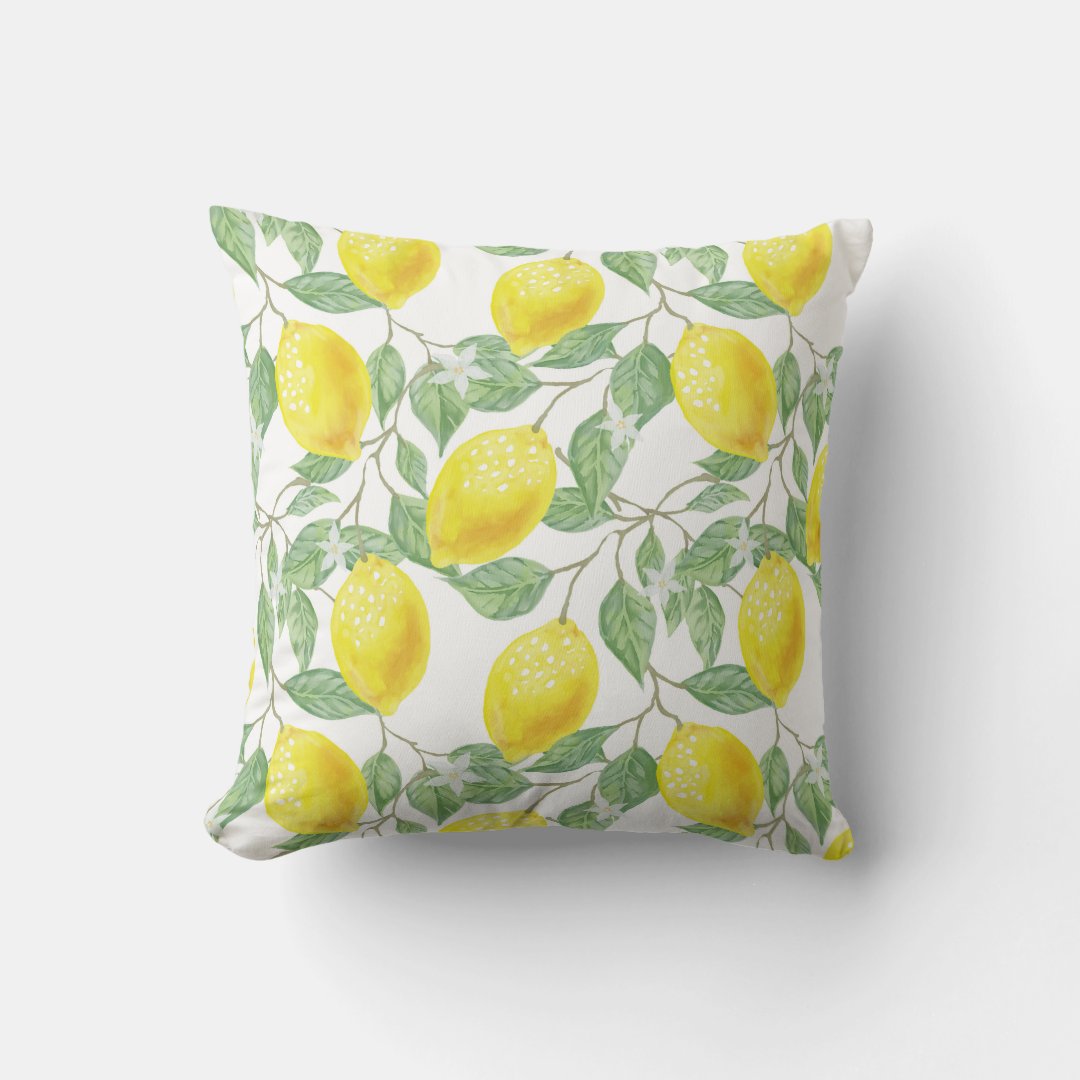 Lemon Bright | Throw Pillow | Zazzle