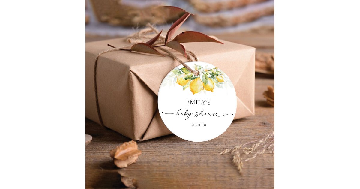 Lemon Citrus Baby Shower Favor Tag | Zazzle