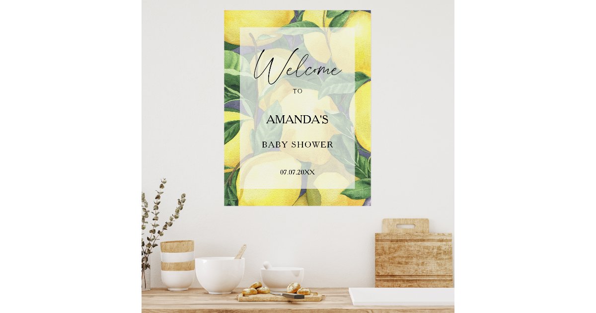 Lemon Citrus - baby shower welcome sign | Zazzle