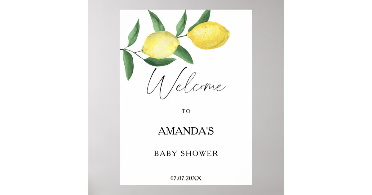 Lemon Citrus - baby shower welcome sign | Zazzle