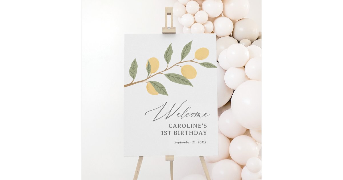 Lemon Citrus Birthday Welcome Sign | Zazzle