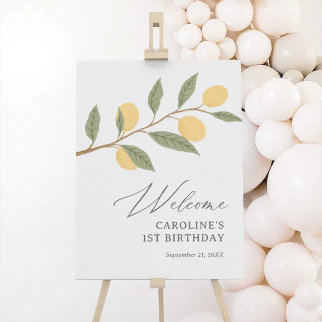 Lemon Citrus Birthday Welcome Sign | Zazzle