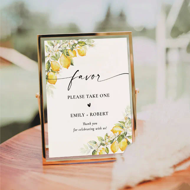 Lemon Citrus Favor Sign | Zazzle