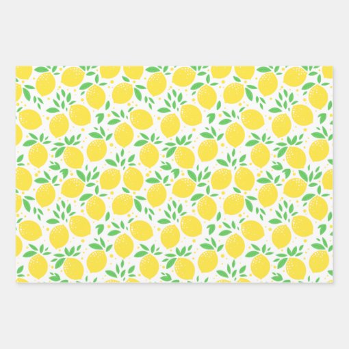 Lemon Citrus Fruit Orchard Theme Pattern Wrapping Paper Sheets | Zazzle
