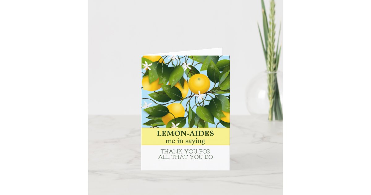 Lemon Citrus Fruit Thank You | Zazzle