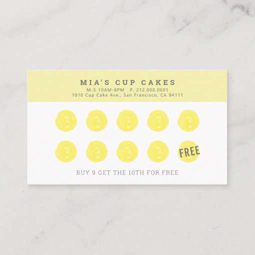 Lemon Citrus Pattern Cute Yellow Loyalty Card | Zazzle