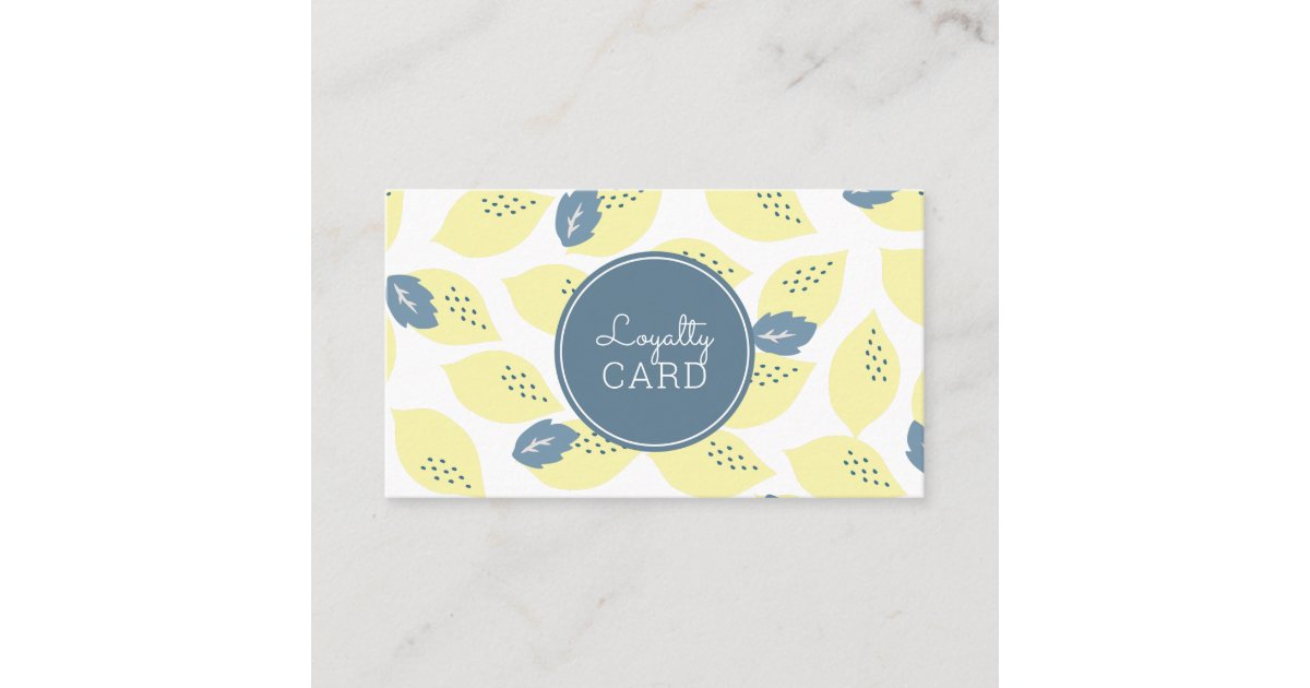 Lemon Citrus Pattern Cute Yellow Loyalty Card | Zazzle