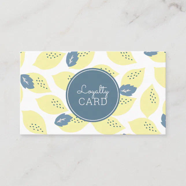 Lemon Citrus Pattern Cute Yellow Loyalty Card | Zazzle
