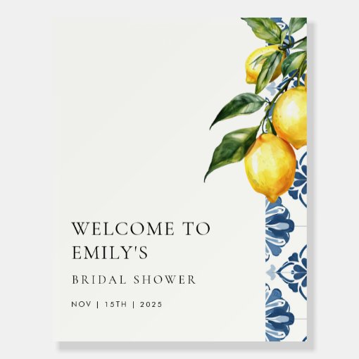 Lemon Citrus Positano Bridal Shower Welcome Sign | Zazzle