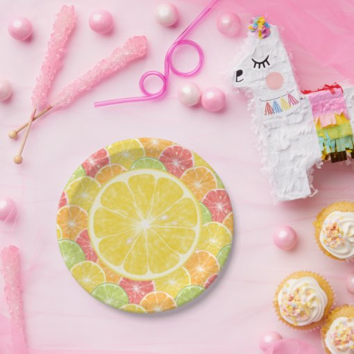 Lemon Citrus Slices Paper Plates | Zazzle