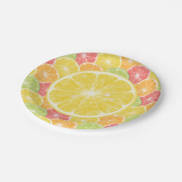Lemon Citrus Slices Paper Plates | Zazzle