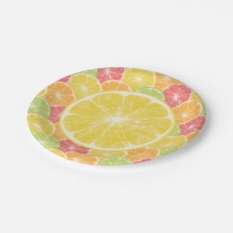 Lemon Citrus Slices Paper Plates | Zazzle