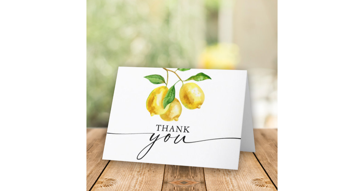 Lemon Citrus Thank You Card | Zazzle