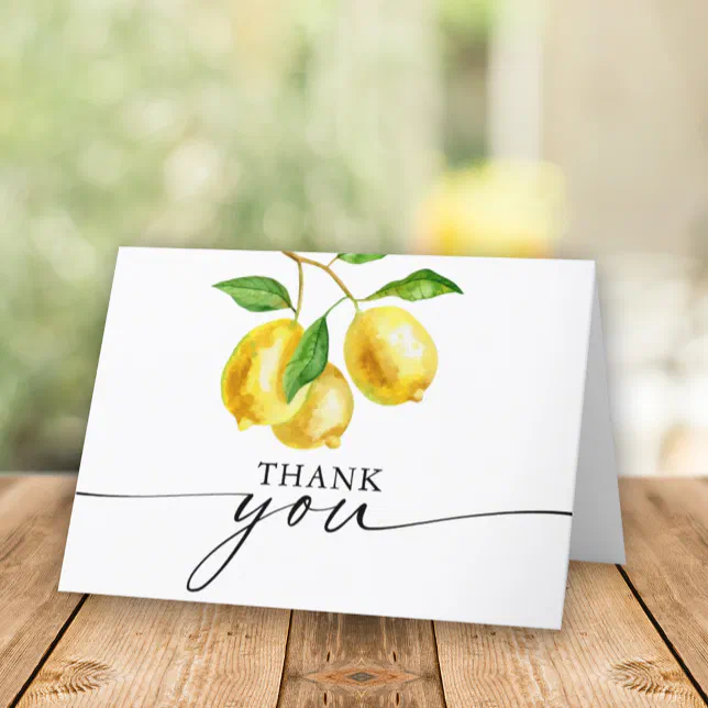 Lemon Citrus Thank You Card | Zazzle