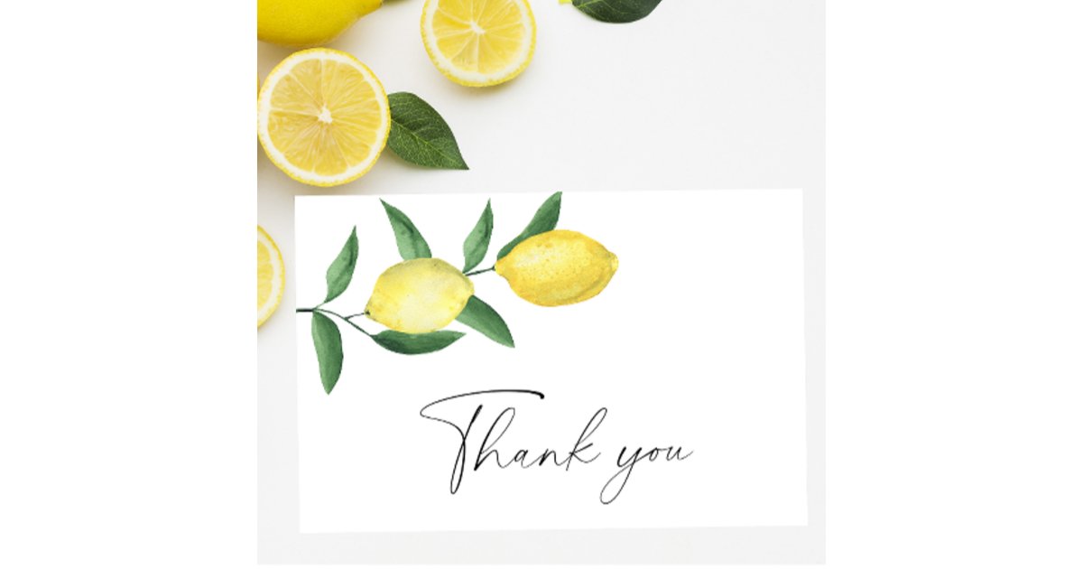 Lemon citrus - Thank You Card | Zazzle