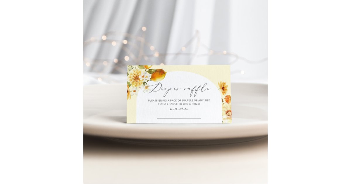 Lemon diaper raffle ticket enclosure card | Zazzle