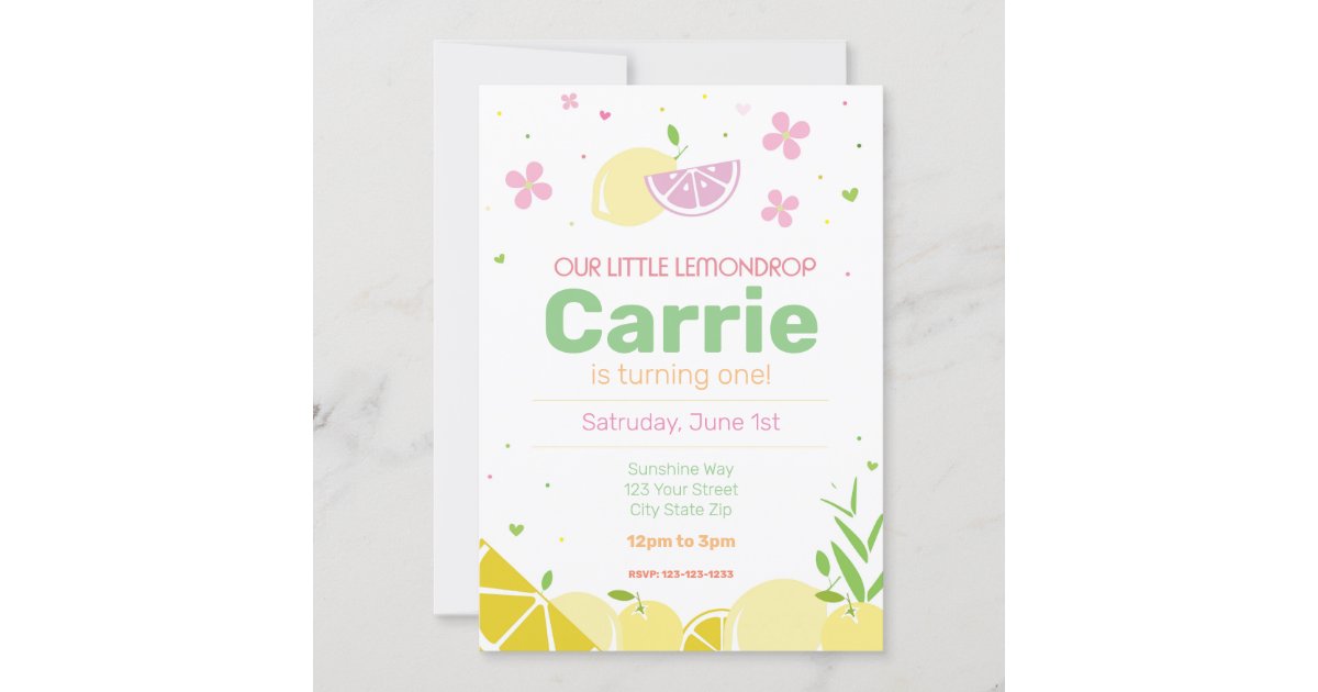 Lemon drop Birthday Party Invite | Zazzle