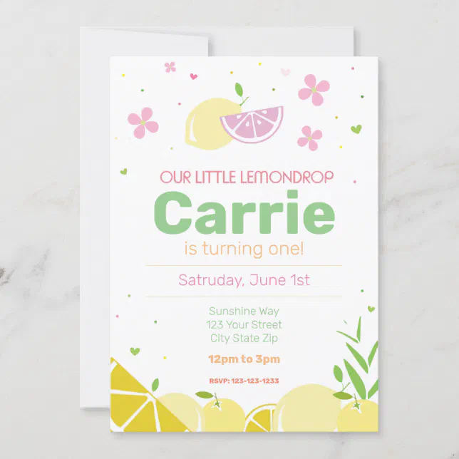 Lemon drop Birthday Party Invite | Zazzle