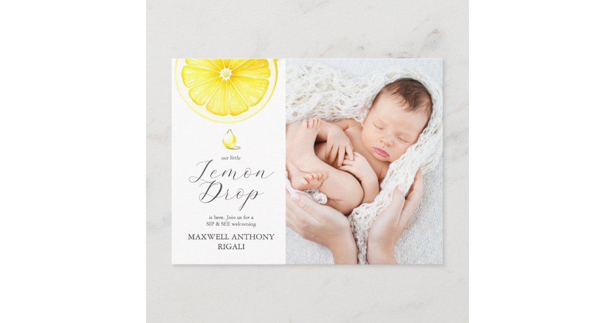 Lemon Drop Invitations Sip and See | Zazzle